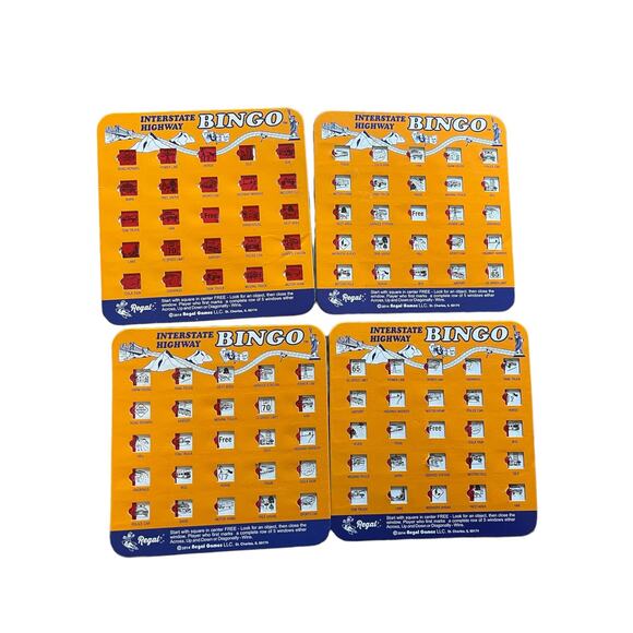 Regal | Toys | Car Bingo For The Family Interstate Highwayauto Bingo ...